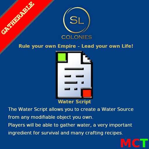 Second Life Marketplace - [SL Colonies] Gatherables :: Water Script